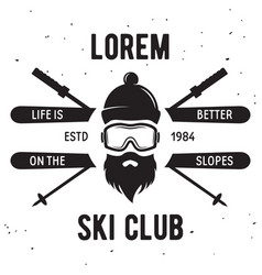 Vintage ski or winter sports logos badges Vector Image