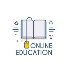 School online e-learning objects background Vector Image