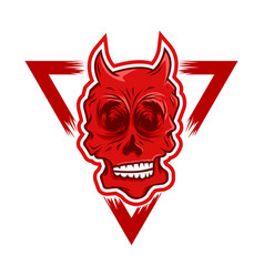 Red devil skull Royalty Free Vector Image - VectorStock