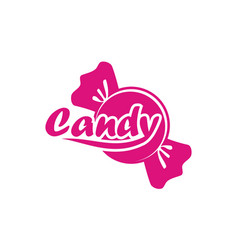 Candy logo with sweet candies Royalty Free Vector Image