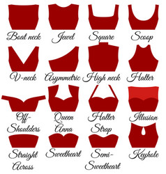 Types neck cuts Royalty Free Vector Image - VectorStock