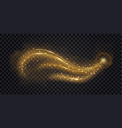 Magic wand with gold glowing sparkle trail shiny Vector Image