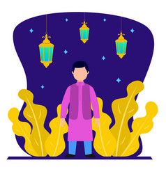 Muslim flat design Royalty Free Vector Image - VectorStock