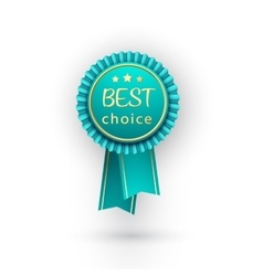Ribbon award icon blue Royalty Free Vector Image