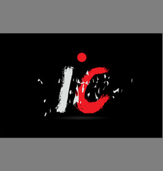 Grunge white red black alphabet letter c logo Vector Image