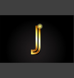Alphabet letter jc j c gold golden metal metallic Vector Image