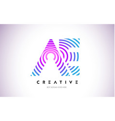 Ae a e brushed letter logo design with creative Vector Image