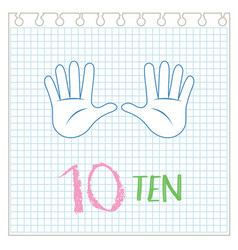 Counting numbers with hands and dots on white Vector Image