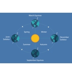 Autumnal equinox solstice diagram eart sun day Vector Image