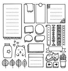 Bullet journal hand drawn elements Royalty Free Vector Image