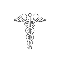 Caduceus medical symbol with one snake and staff Vector Image