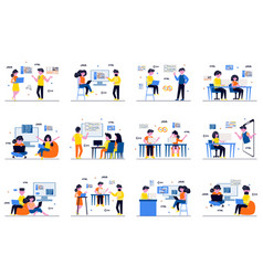 Programming software concept with character Vector Image