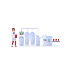 Factory production process infographic Royalty Free Vector