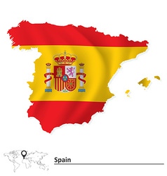Navarra map with spanish national flag Royalty Free Vector