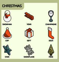 Winter christmas holiday objects isolated Vector Image