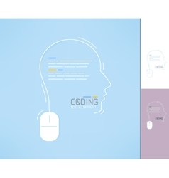 Coder and developer profile Programmer silhouette Vector Image