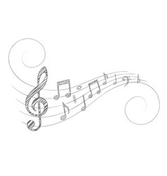 Musical notes with cats and birds Royalty Free Vector Image