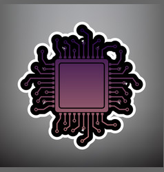 Cpu microprocessor sticker style icon Royalty Free Vector