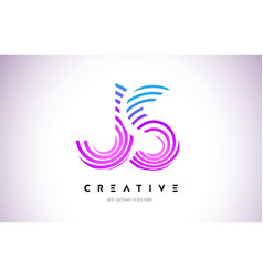 Js lines warp logo design letter icon made with Vector Image
