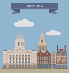 England nottingham architecture line skyline Vector Image