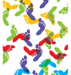 Colorful footprints border Royalty Free Vector Image
