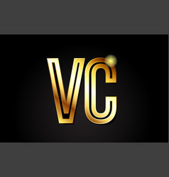Gold alphabet letter jc j c logo combination icon Vector Image