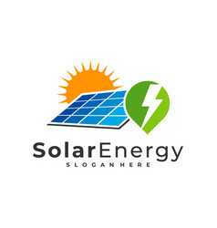 Creative solar energy logo design template Vector Image