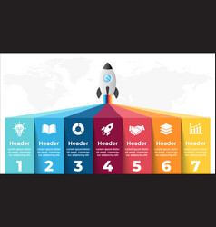 Circle diagram startup infographic rocket Vector Image