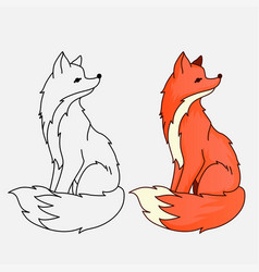 Cute fox cartoon Royalty Free Vector Image - VectorStock