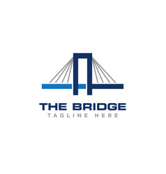 Bridge construction logo icon design Royalty Free Vector