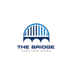 Bridge construction logo icon design Royalty Free Vector