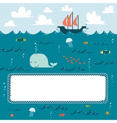 Deep blue sea frame Royalty Free Vector Image - VectorStock