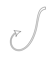 Outline devil tail isolated on white background Vector Image