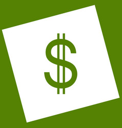 United states dollar sign white icon Royalty Free Vector