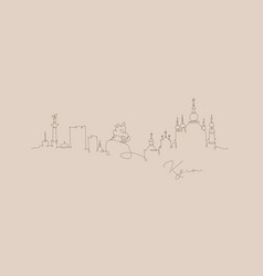 Pen line silhouette barcelona Royalty Free Vector Image