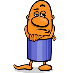 Skeptical guy cartoon coloring page Royalty Free Vector