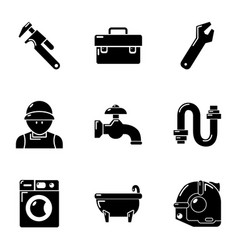 Duct icons set simple style Royalty Free Vector Image