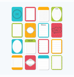 Collection of various note papers with different Vector Image