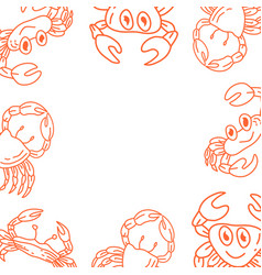Crab frame empty template Royalty Free Vector Image