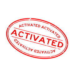 Grunge red activated word oval rubber seal stamp Vector Image