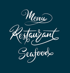 Menu restaurant typography Royalty Free Vector Image