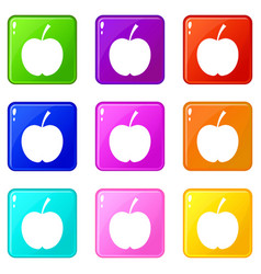 Checkered apple set 9 Royalty Free Vector Image