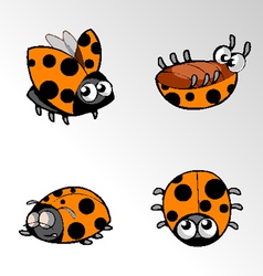 With a cute green bug cartoon Royalty Free Vector Image