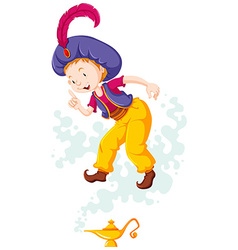 Pretty genie in blue costume Royalty Free Vector Image
