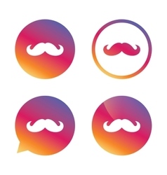 Hipster mustache sign icon barber symbol Vector Image