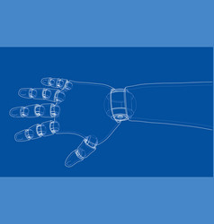 Robot hand outline rendering 3d Royalty Free Vector Image