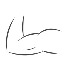 Arm muscle strong power bicep line icon Royalty Free Vector
