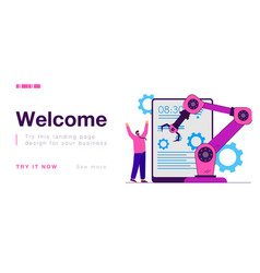 Artificial intelligence concept human and robot Vector Image