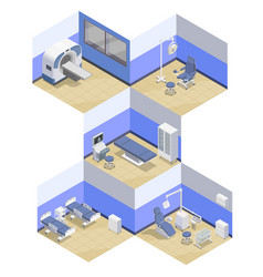 Hospital Facilities Interior Isometric View Vector Image
