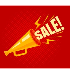 Sale pop art megaphone background Royalty Free Vector Image